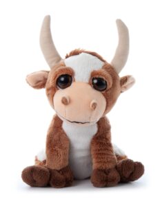 the petting zoo longhorn stuffed animal, gifts for kids, bright eye zoo animals, longhorn plush toy 7 inches