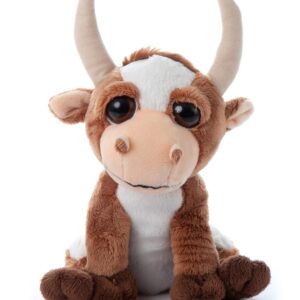 The Petting Zoo Longhorn Stuffed Animal, Gifts for Kids, Bright Eye Zoo Animals, Longhorn Plush Toy 7 inches