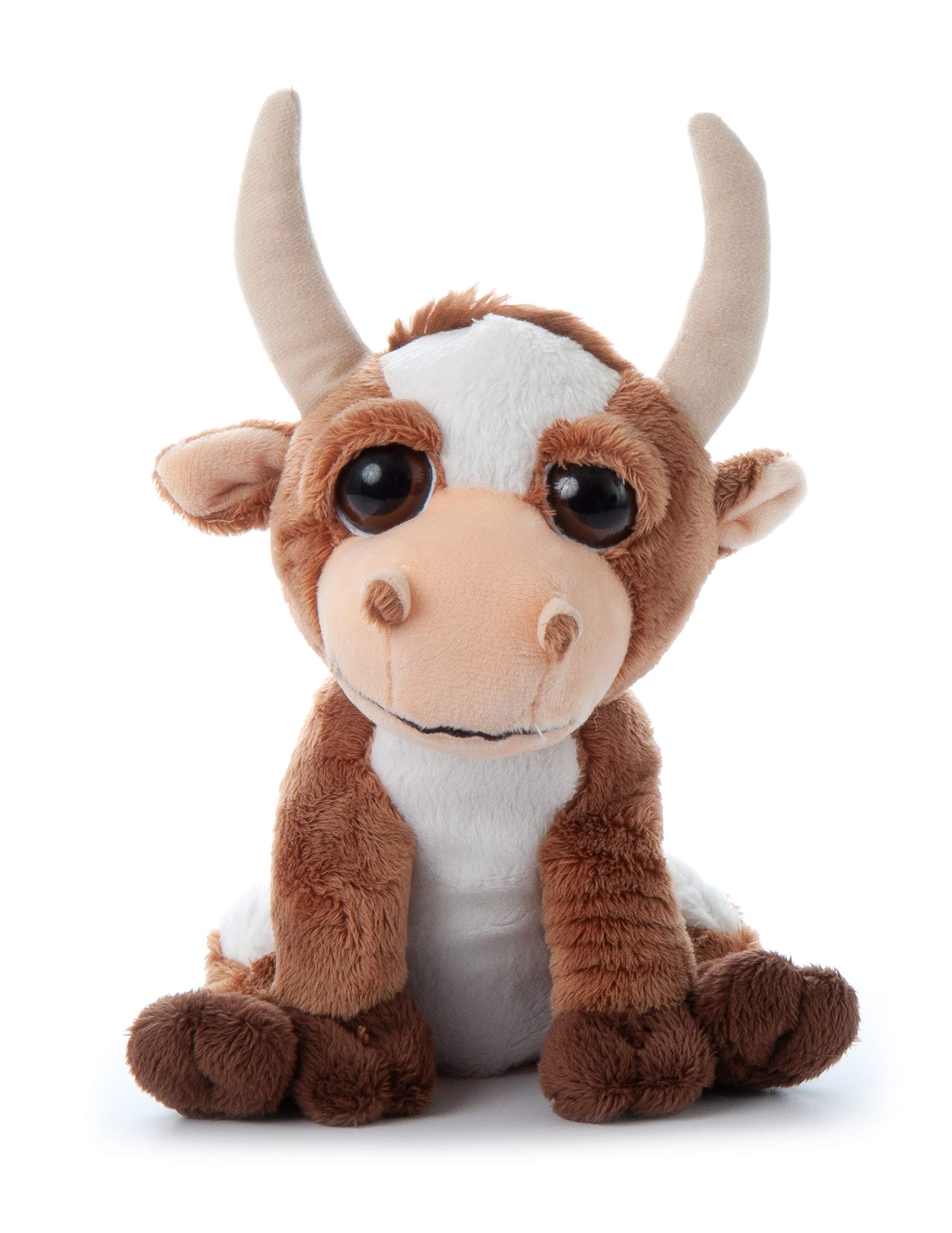 The Petting Zoo Longhorn Stuffed Animal, Gifts for Kids, Bright Eye Zoo Animals, Longhorn Plush Toy 7 inches