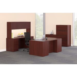 HON 10700 Waterfall Edge Series 47 by 24 by 29-1/2-Inch Bridge for U Workstation, Mahogany