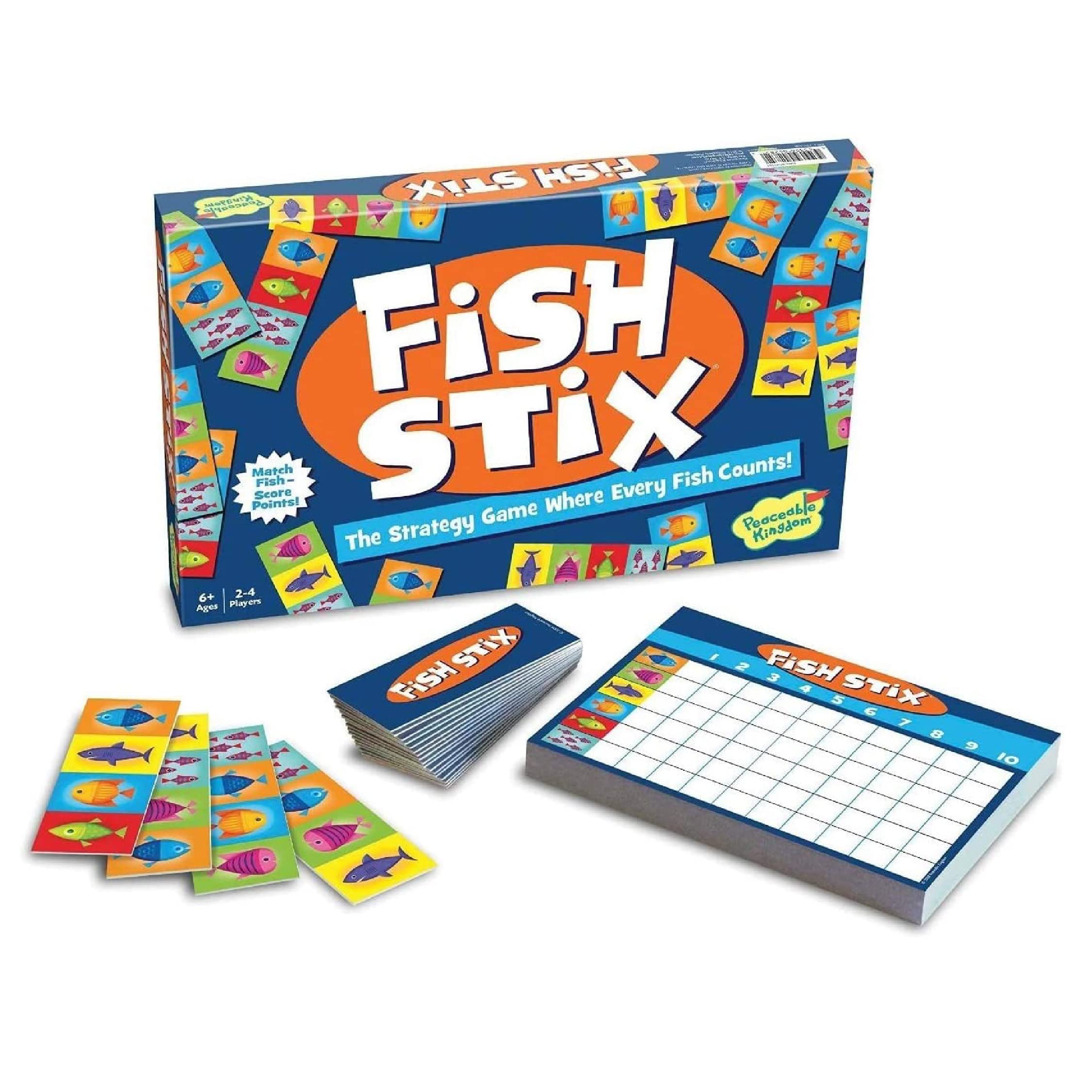 Peaceable Kingdom Award Winning Fish Stix The Kids' Board Game Where Every Fish Counts 2-4 Players Ages 6+