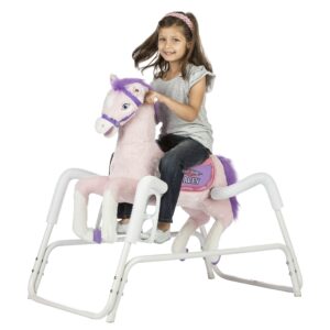 Rockin' Rider Lacey Talking Plush Spring Horse,White, Large