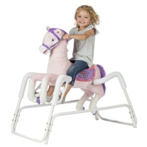 Rockin' Rider Lacey Talking Plush Spring Horse,White, Large