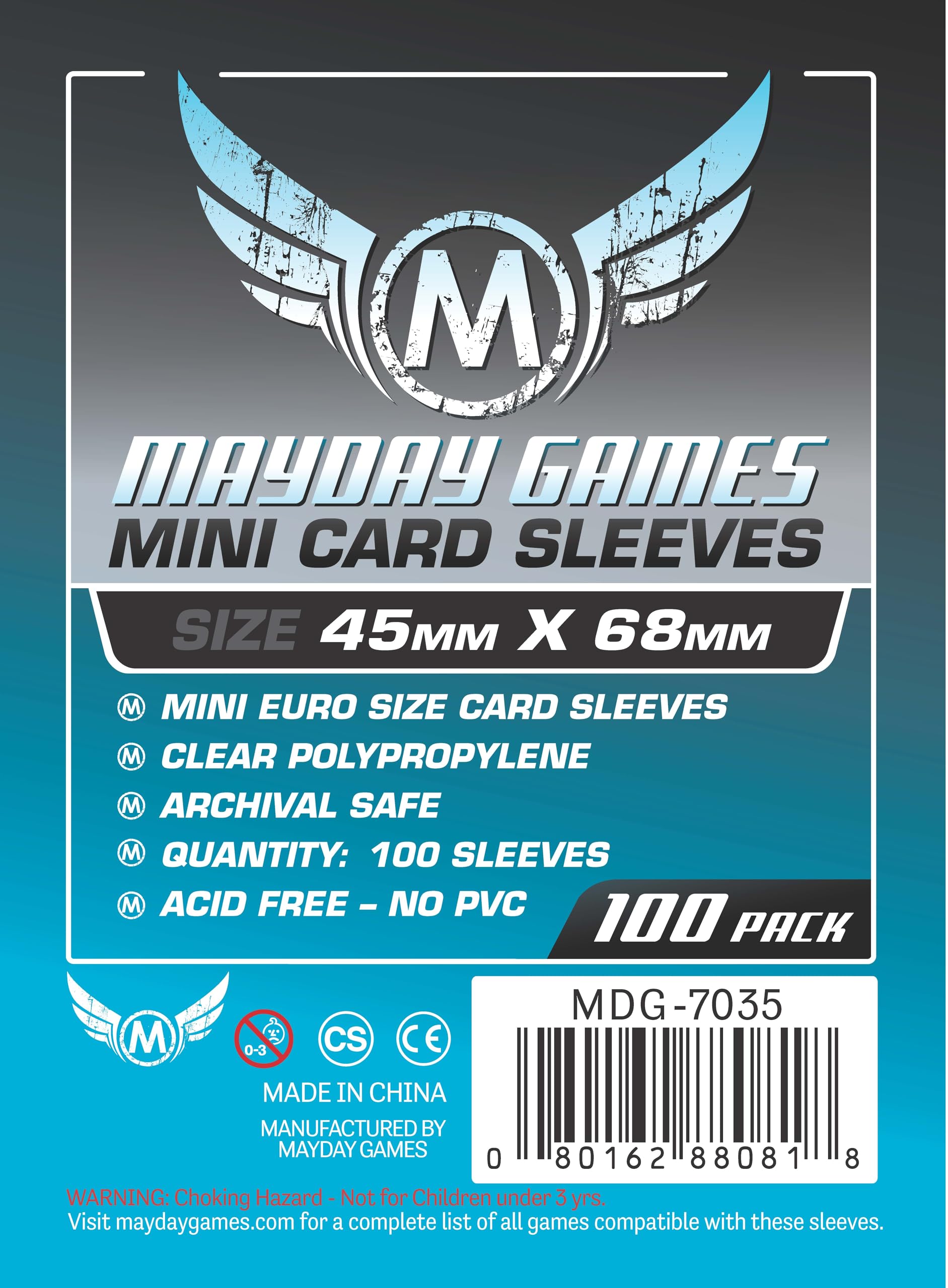 Mayday Games Mini Card Sleeve 45 MM X 68 MM pack of 100