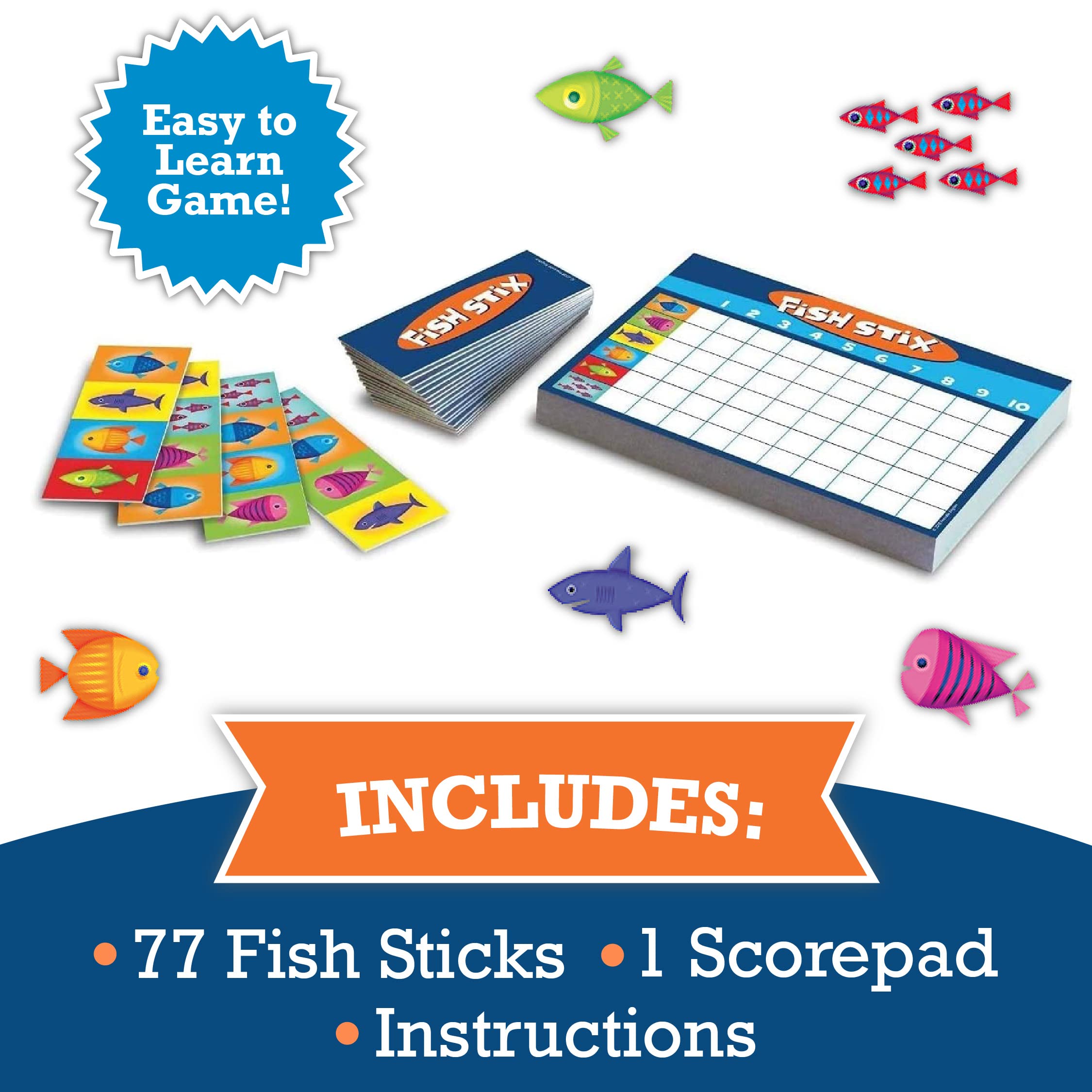 Peaceable Kingdom Award Winning Fish Stix The Kids' Board Game Where Every Fish Counts 2-4 Players Ages 6+