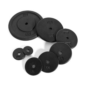 CAP Barbell Cast Iron Standard 1-Inch Weight Plates, Black, 1.25 Pounds