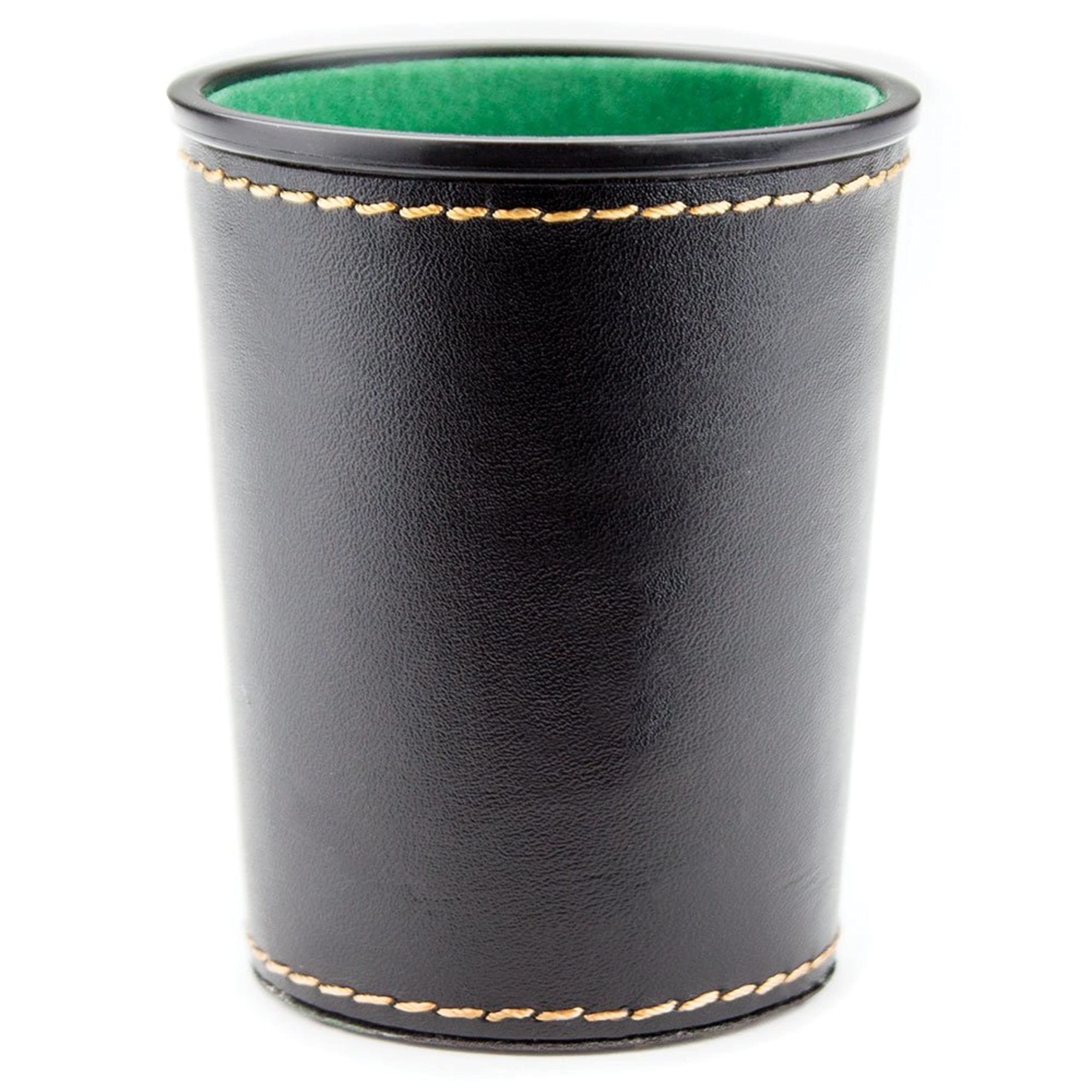 Brybelly Felt-Lined Synthetic Leather Dice Cup 4x3x3 in