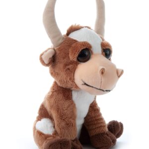 The Petting Zoo Longhorn Stuffed Animal, Gifts for Kids, Bright Eye Zoo Animals, Longhorn Plush Toy 7 inches