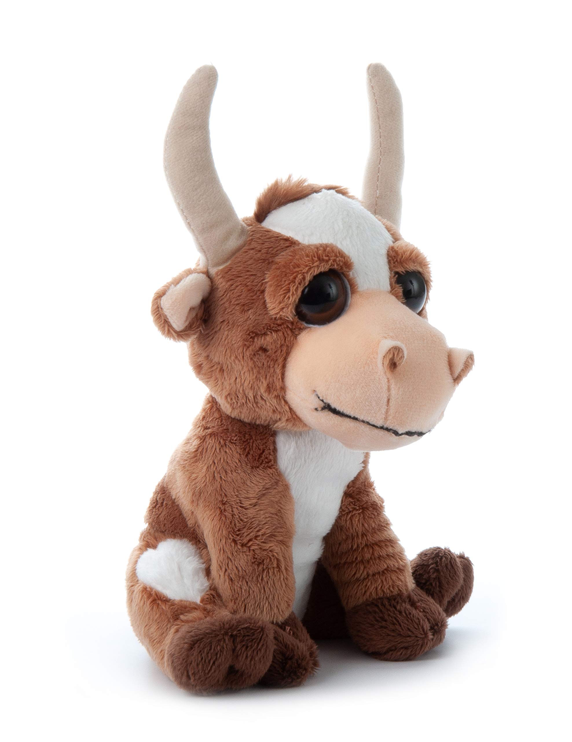 The Petting Zoo Longhorn Stuffed Animal, Gifts for Kids, Bright Eye Zoo Animals, Longhorn Plush Toy 7 inches