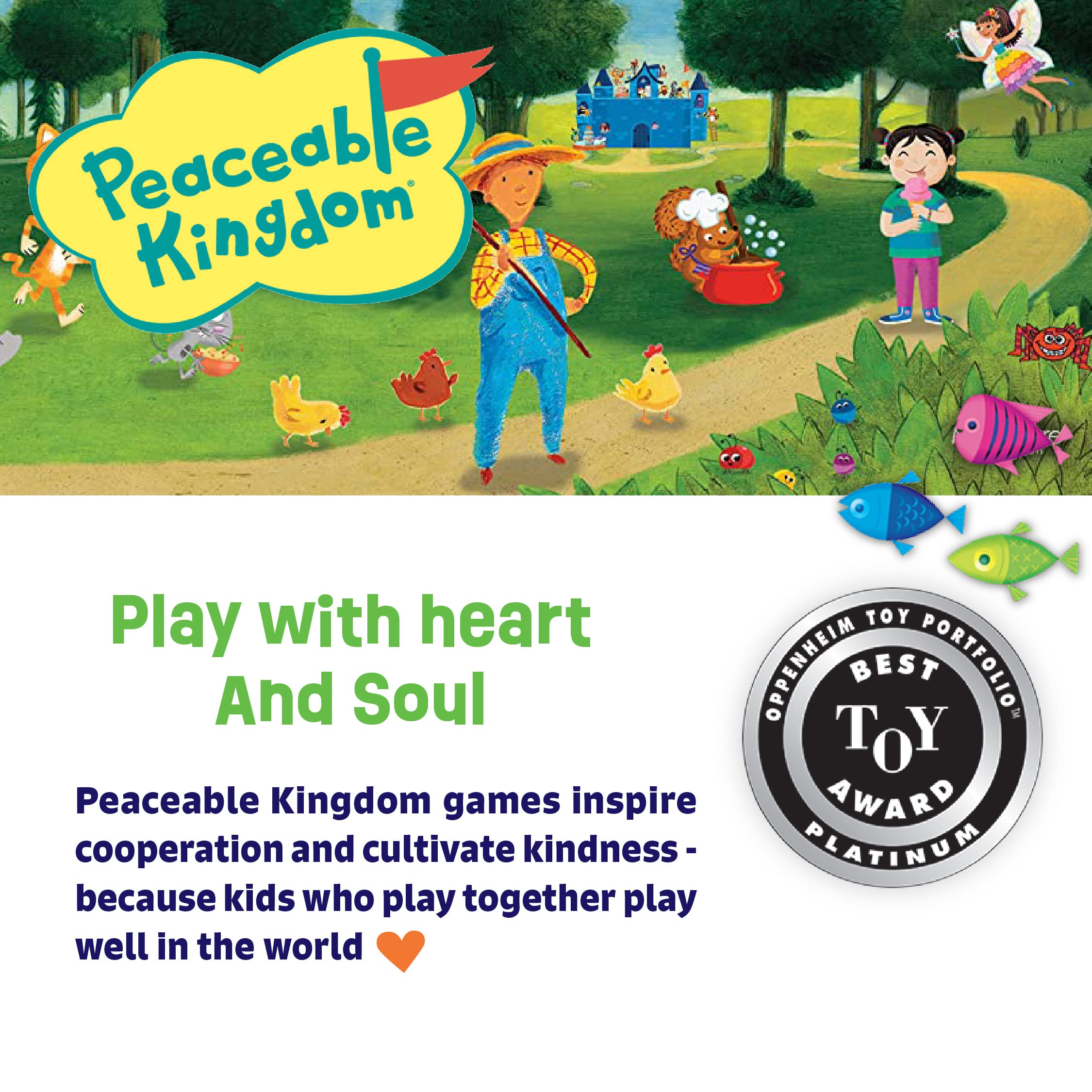 Peaceable Kingdom Award Winning Fish Stix The Kids' Board Game Where Every Fish Counts 2-4 Players Ages 6+