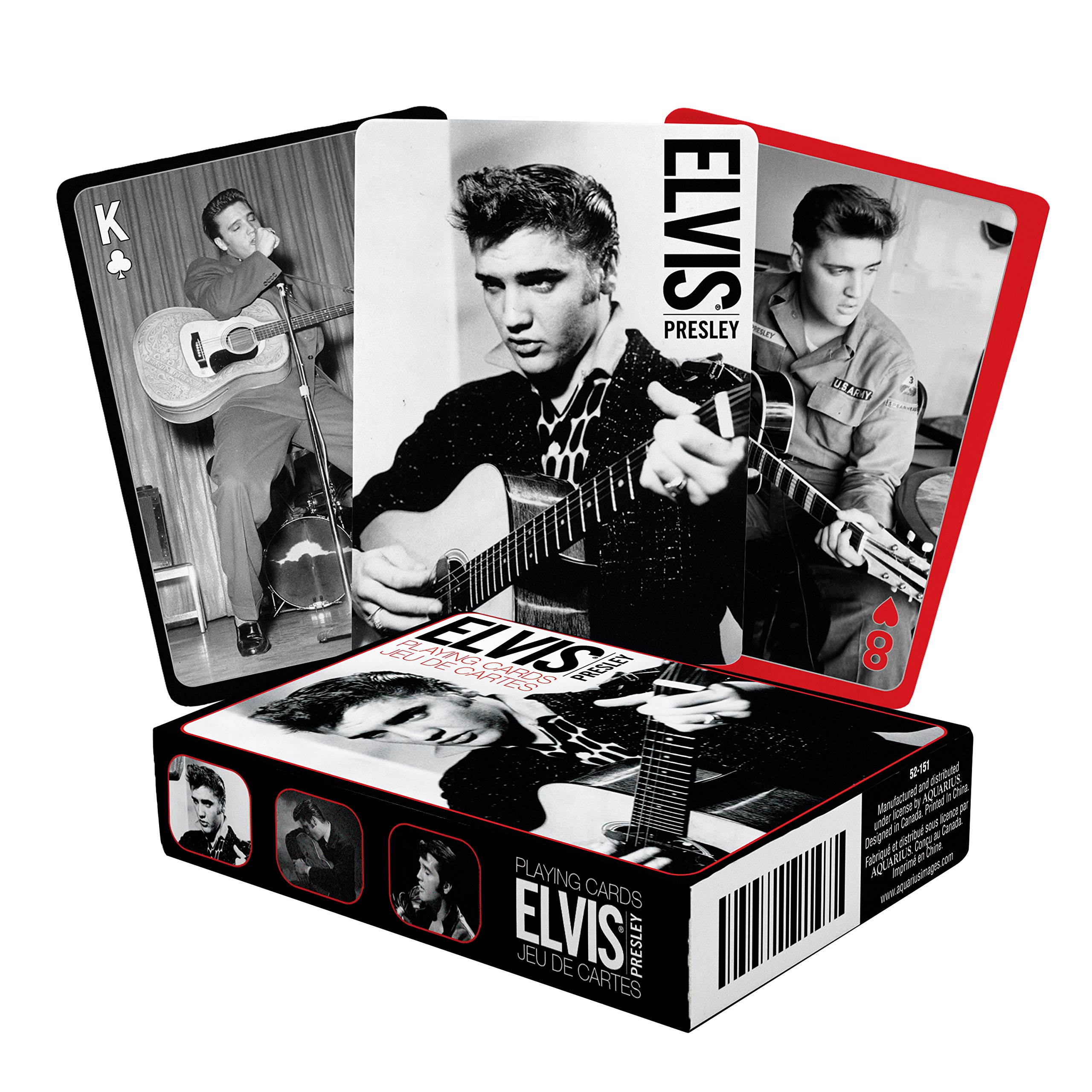 AQUARIUS Elvis Playing Cards - Elvis Presley Themed Deck of Cards for Your Favorite Card Games - Officially Licensed Elvis Merchandise & Collectibles - Poker Size with Linen Finish