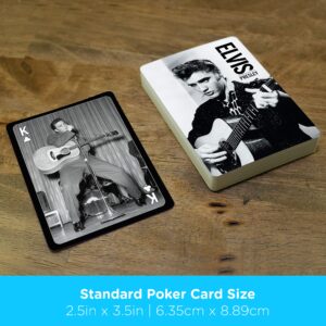 AQUARIUS Elvis Playing Cards - Elvis Presley Themed Deck of Cards for Your Favorite Card Games - Officially Licensed Elvis Merchandise & Collectibles - Poker Size with Linen Finish