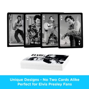 AQUARIUS Elvis Playing Cards - Elvis Presley Themed Deck of Cards for Your Favorite Card Games - Officially Licensed Elvis Merchandise & Collectibles - Poker Size with Linen Finish