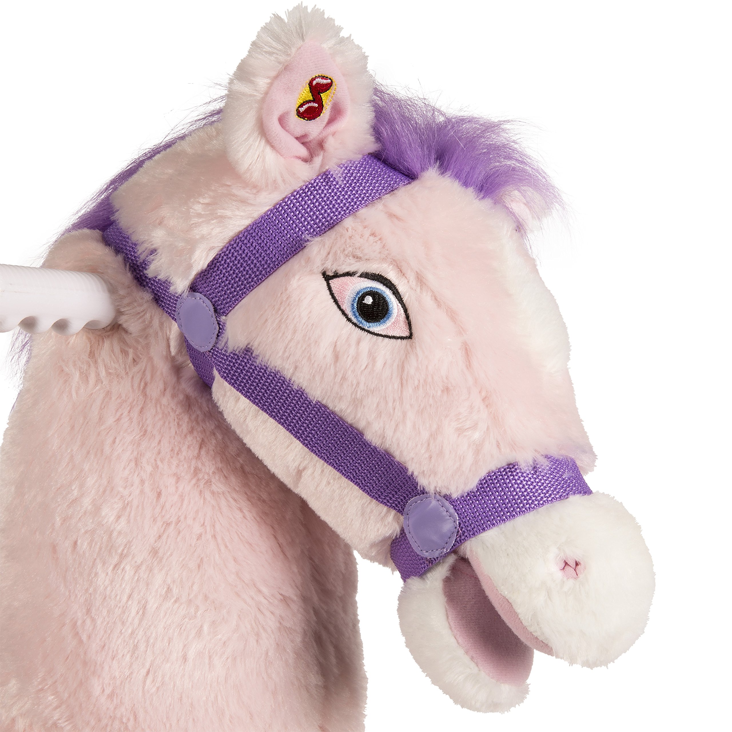 Rockin' Rider Lacey Talking Plush Spring Horse,White, Large