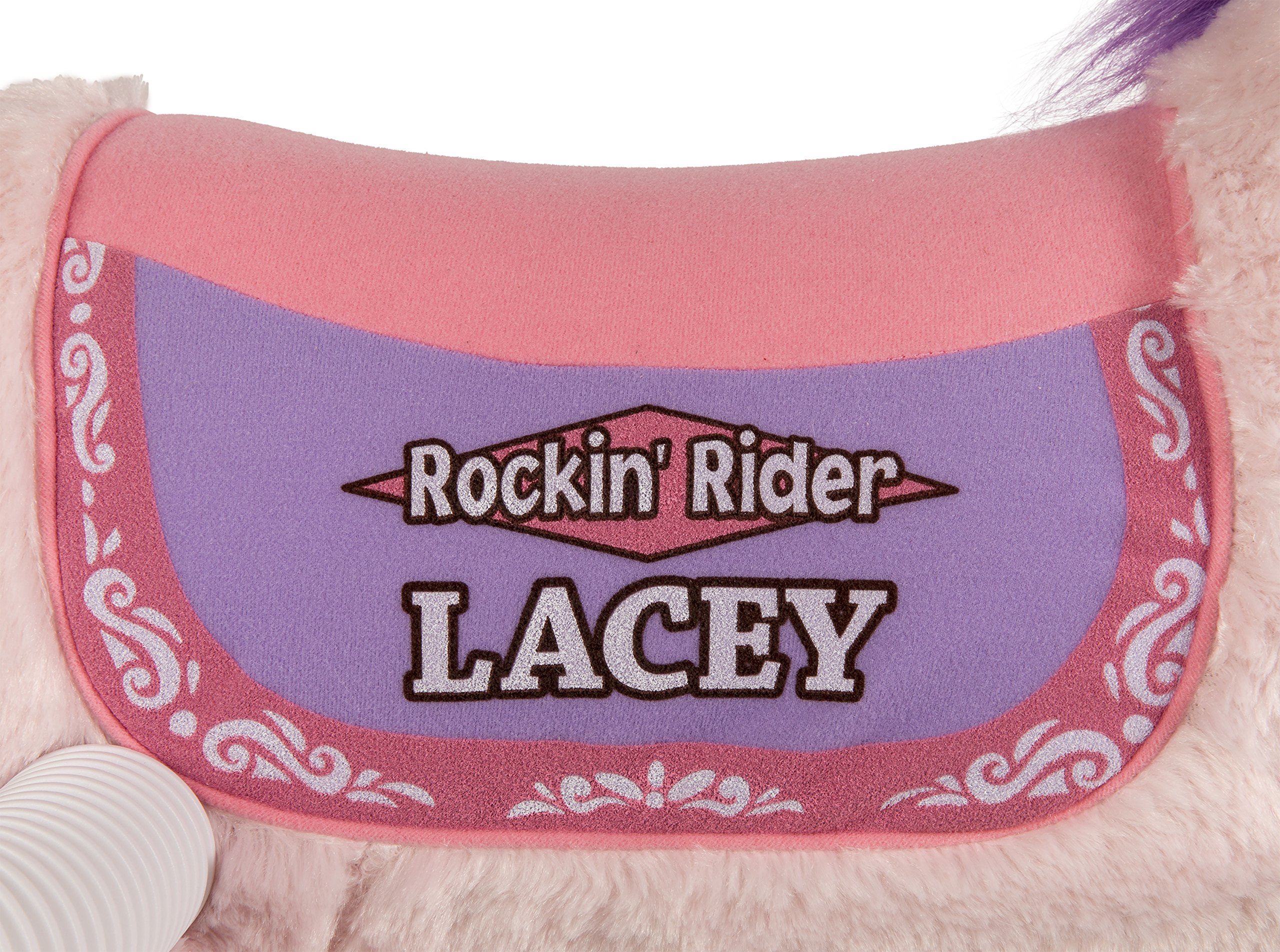 Rockin' Rider Lacey Talking Plush Spring Horse,White, Large