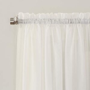 No. 918 Emily Sheer Voile Rod Pocket Curtain Panel, 59" x 84", Eggshell