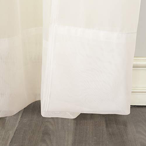 No. 918 Emily Sheer Voile Rod Pocket Curtain Panel, 59" x 84", Eggshell