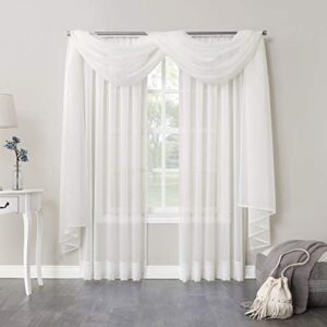 No. 918 Emily Sheer Voile Rod Pocket Curtain Panel, 59" x 84", Eggshell