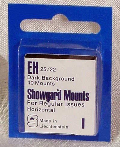 Showgard Pre-Cut Black Stamp Mounts Size EH25/22