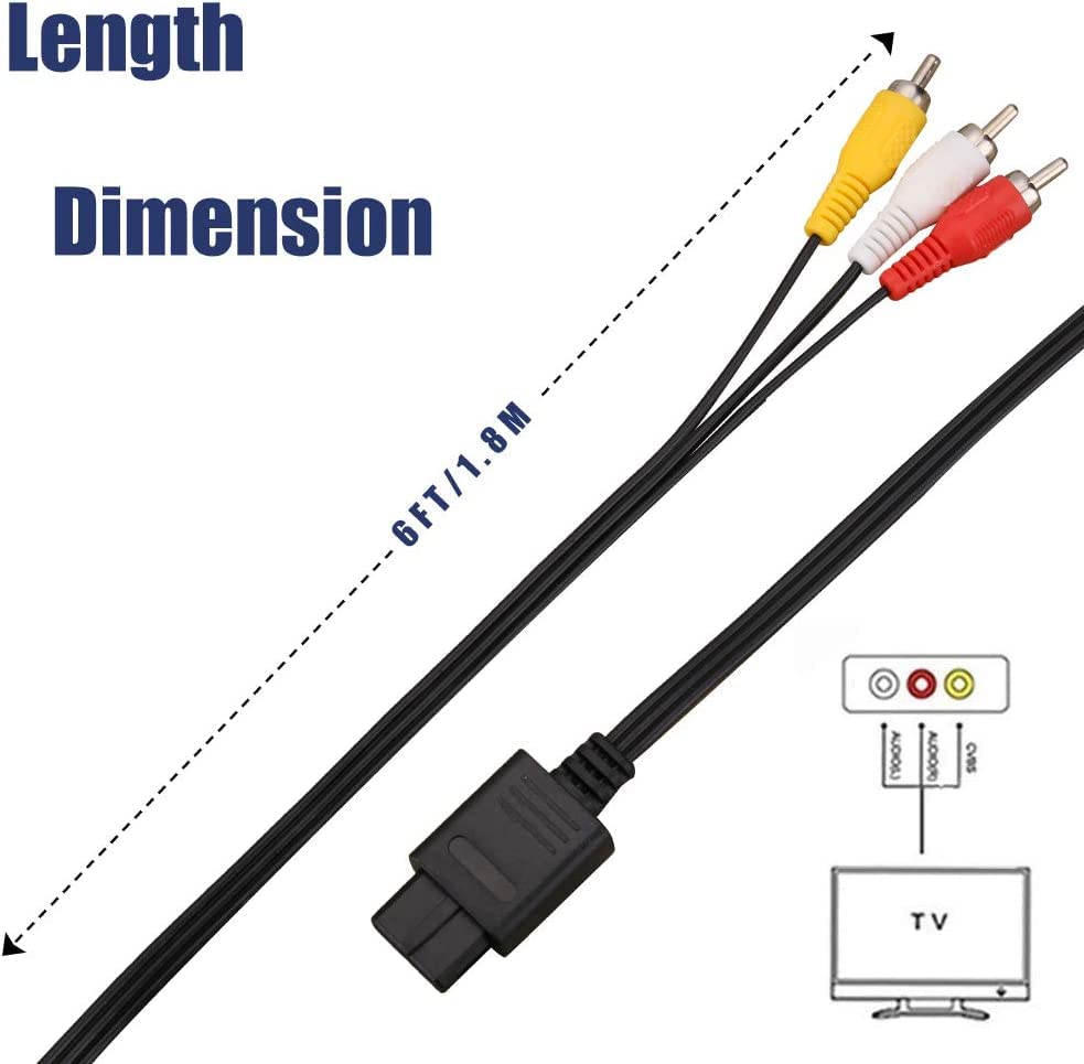 AV Audio / Video Cable Compatible with Nintendo Gamecube