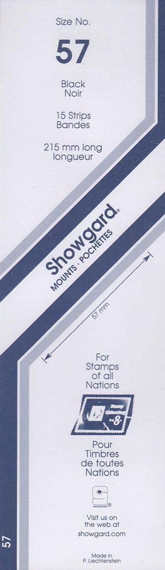 Showgard Strip Style Black Stamp Mounts Size 57