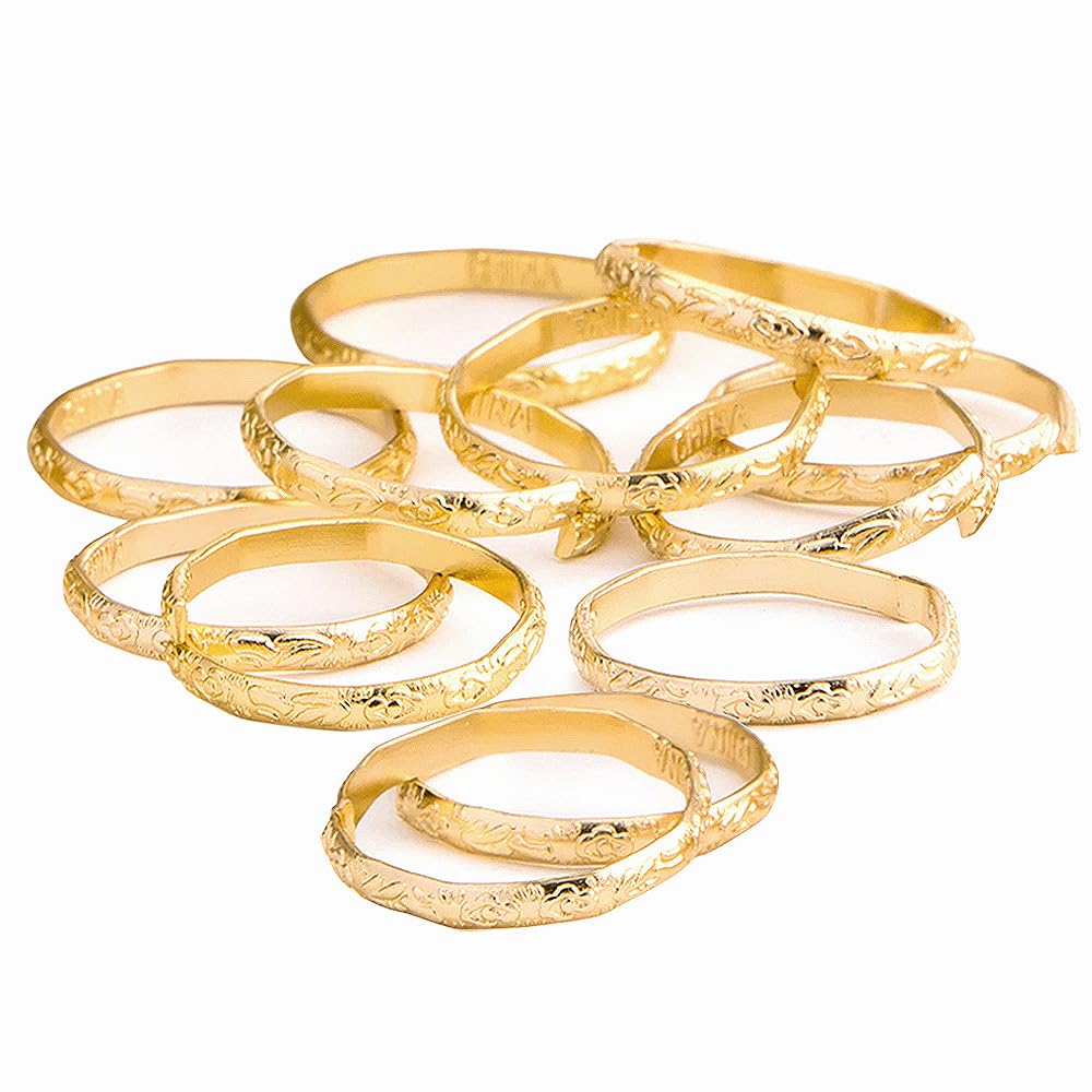 Premium Gold Metal Wedding Bands - .75" (288 Pc) - Perfect for Celebrations and Special Occasions