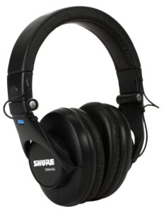 shure srh440 professional studio headphones, enhanced frequency response and extended range for home and studio recording, with detachable coiled cable, carrying bag and 1/4" adapter (srh440)