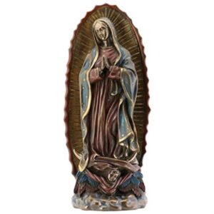 summit collection our lady of guadalupe virgin mary resin statue, bronze color