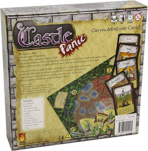 Castle Panic Cooperative Board Game – Defend Towers Against Goblins, Orcs, & Trolls for Game Night – 4 Game Modes – 1 to 6 Players – Strategy Board Games for Adults & Kids 8+ by Fireside Games