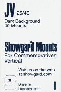 showgard pre-cut black stamp mounts size jv25/40