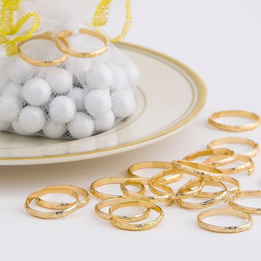 Premium Gold Metal Wedding Bands - .75" (288 Pc) - Perfect for Celebrations and Special Occasions