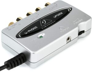 behringer u-phono ufo202 audiophile usb/audio interface with built-in phono preamp for digitalizing your tapes and vinyl records