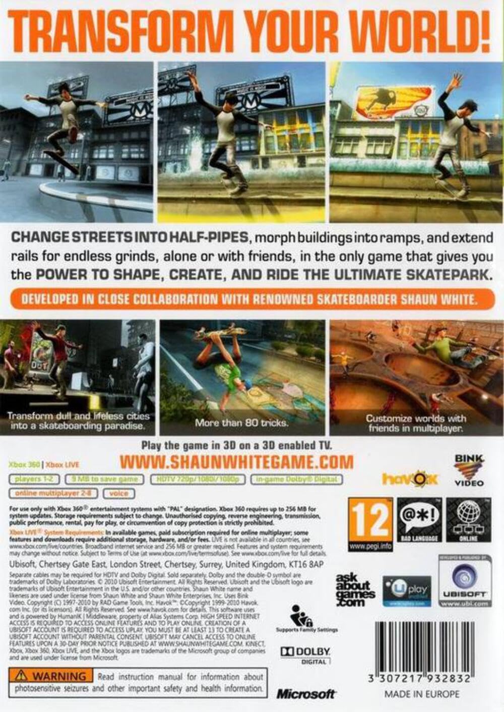 Shaun White Skateboarding - Xbox 360