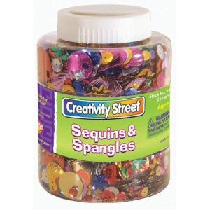 creativity street sequins & spangles jar, assorted colors and sizes, 230 grams