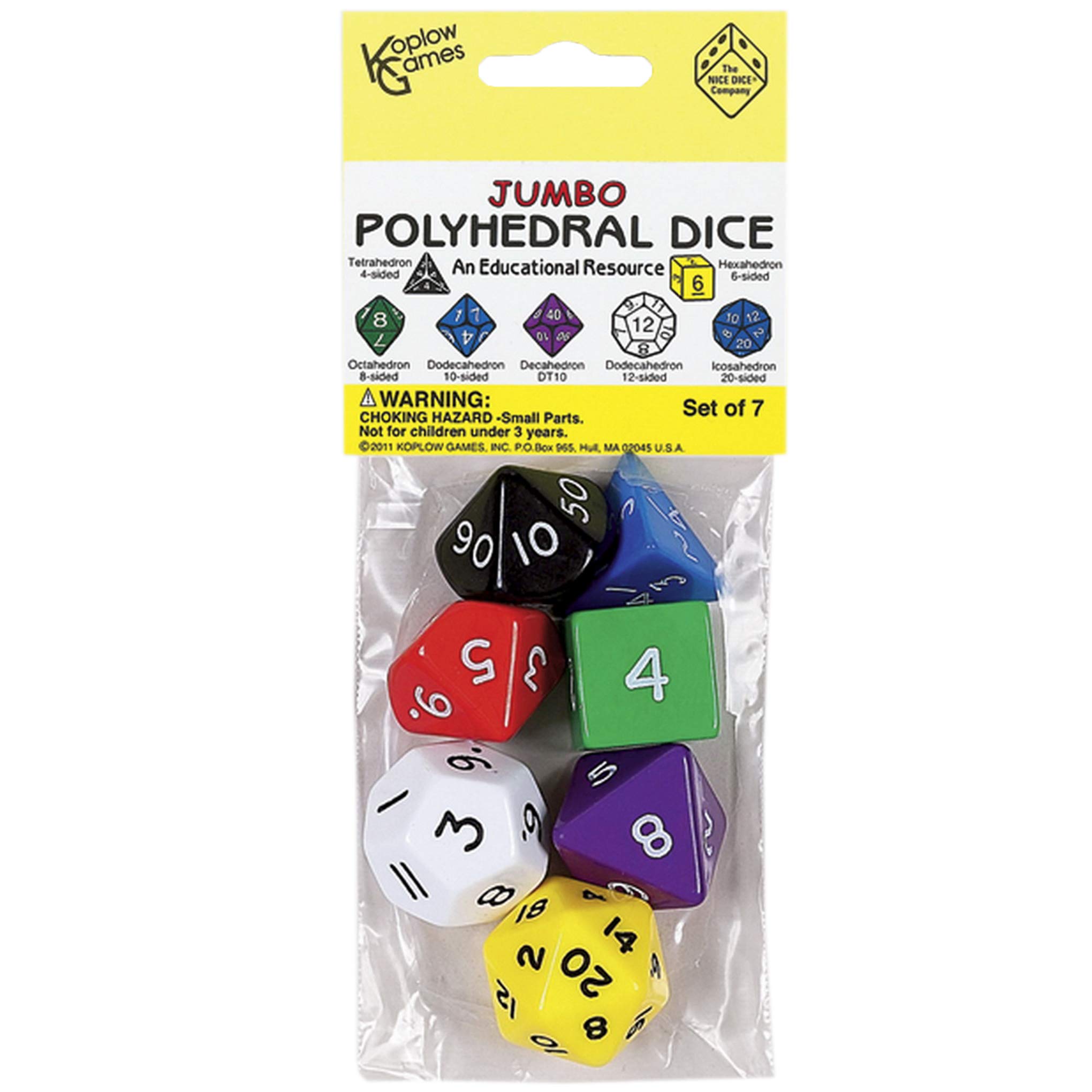 Koplow Games KOP10827 Jumbo Polyhedral Dice Game Set