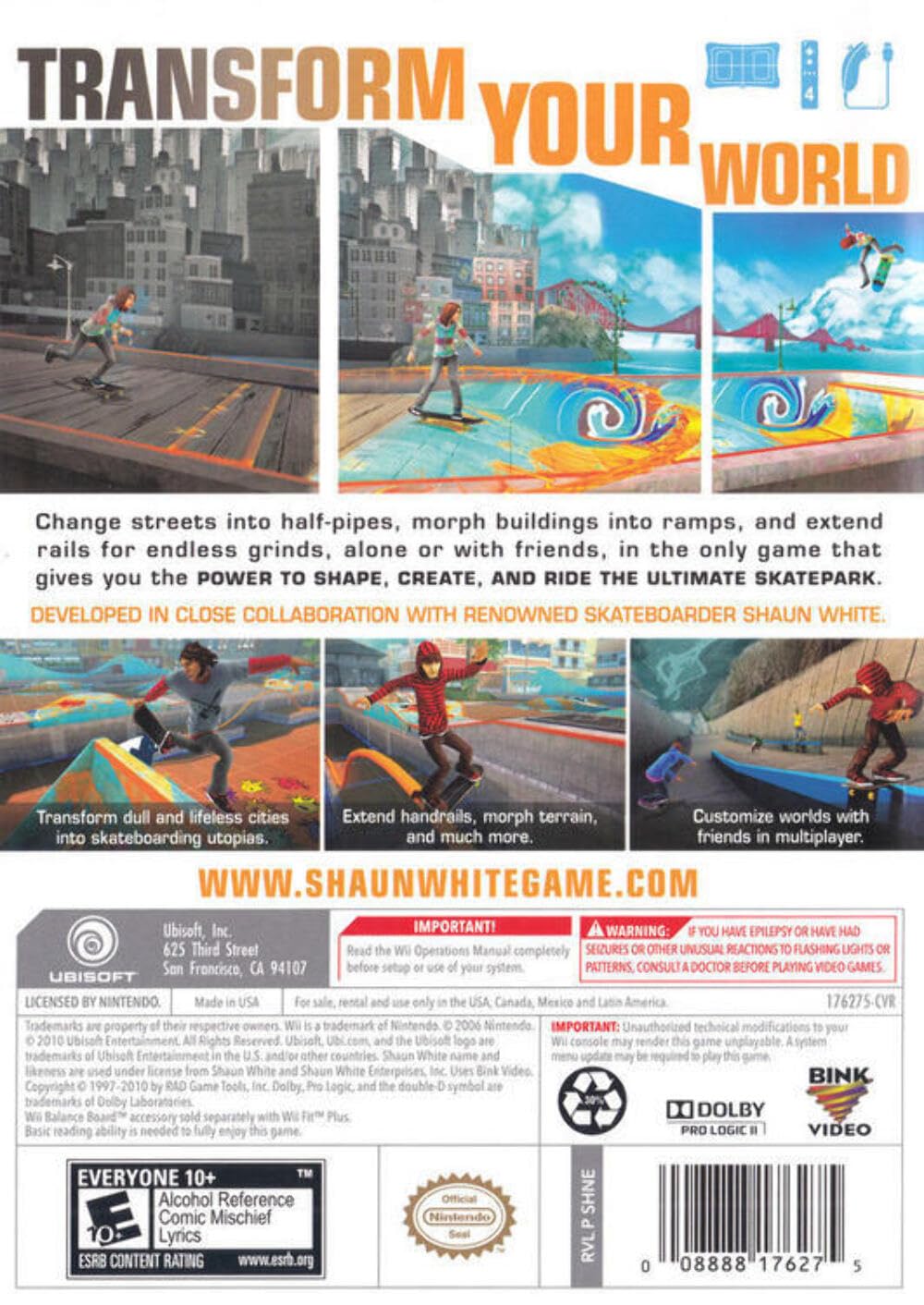 Shaun White Skateboarding - Nintendo Wii