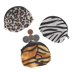 animal print coin purses - apparel accessories - 12 pieces