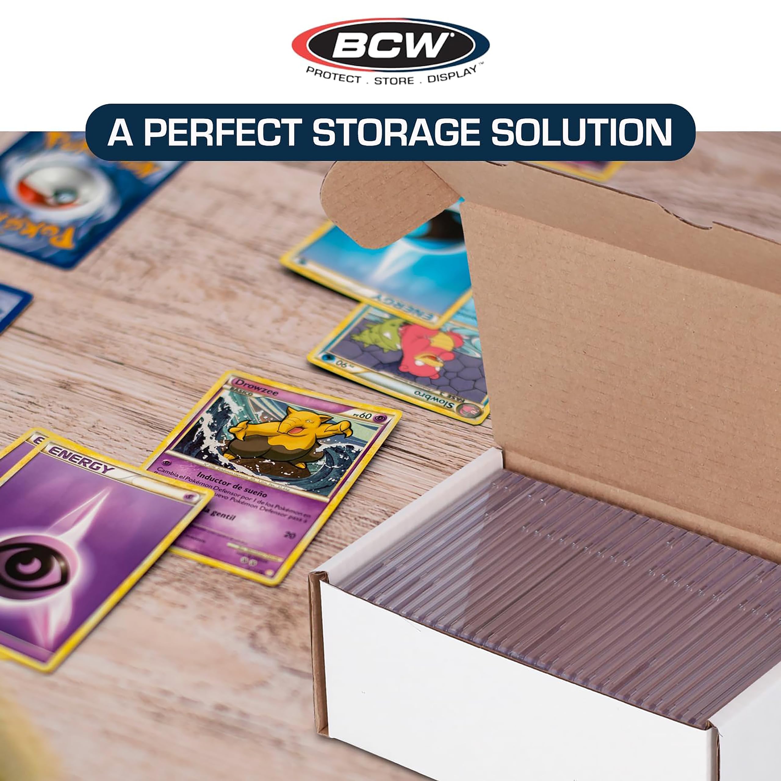 BCW Graded Card Storage Box - 1ct | Sports and Trading Card Holder for 30 Graded Cards & 100 Toploaders | Durable Corrugated Paper | Fits PSA, BGS, SGC, CSG, HGA Graded Cards, Screw Holders, etc