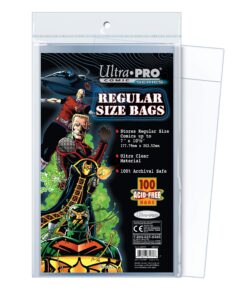 ultra pro regular size 7-1/8 x 10-1/2" comic bags (100 count pack), small, clear