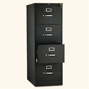 510 series four-drawer vertical legal filing cabinet finish: black