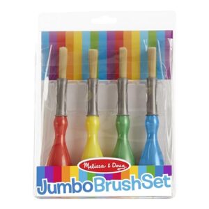 melissa & doug jumbo brush set - 4-pack, paintbrushes in red, blue, green, yellow