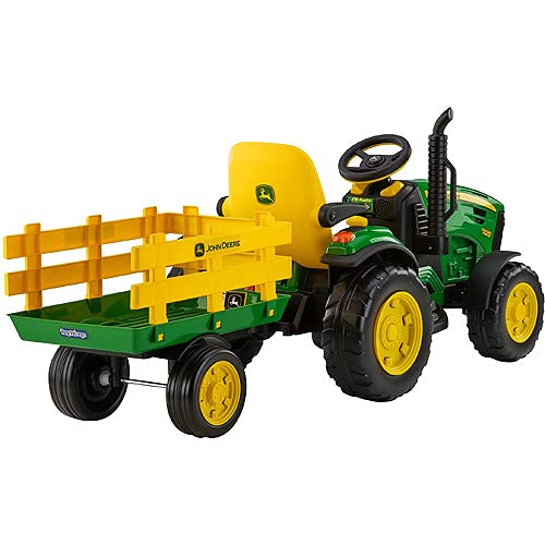 Peg Perego John Deere Ground Force Tractor with Trailer 12 Volt Ride on