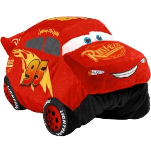 pillow pets disney pixar cars 3, lightning mcqueen, 16" stuffed plush toy, red