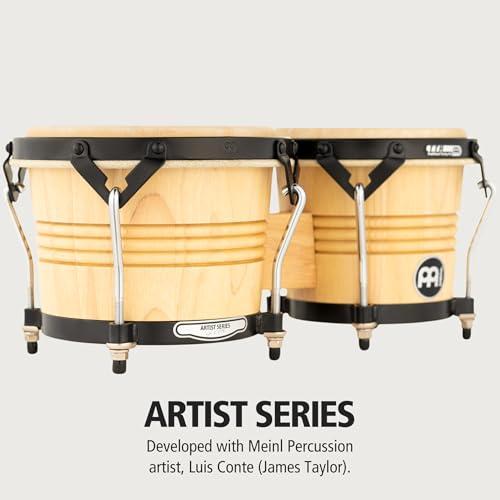 Meinl Percussion LC300NT-M Artist Series Luis Conte Signature Wood Bongos, Natural, 6 3/4-Inch and 8-Inch