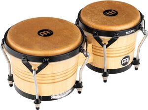 meinl percussion lc300nt-m artist series luis conte signature wood bongos, natural, 6 3/4-inch and 8-inch