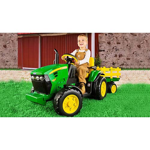 Peg Perego John Deere Ground Force Tractor with Trailer 12 Volt Ride on