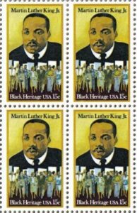 martin luther king jr. ~ black heritage ~ black history #1771 block of 4 x 15 cents us postage stamps