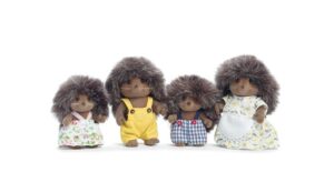 calico critters pickleweeds hedgehog family - set of 4 collectible doll figures for children ages 3+