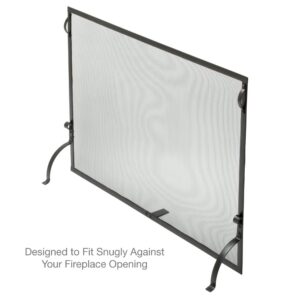 UniFlame, S-1127, Small Wrought Iron Spark Guard Fireplace Screen (41" Wide x 31.5" Tall)