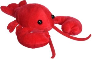 mary meyer stuffed animal soft toy, lobbie lobster, 10-inches, red , black